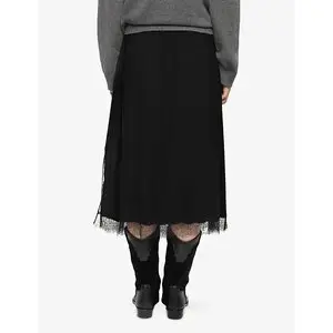 Zadig&Voltaire Jarvis Lace-hem Woven Midi Skirt