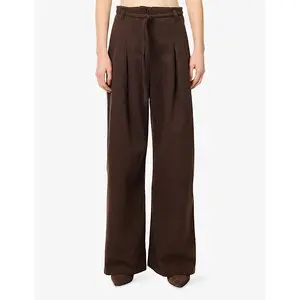 4TH & RECKLESS Luca Herringbone Wide-leg Woven Trousers