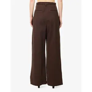 4TH & RECKLESS Luca Herringbone Wide-leg Woven Trousers