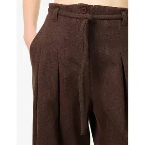 4TH & RECKLESS Luca Herringbone Wide-leg Woven Trousers