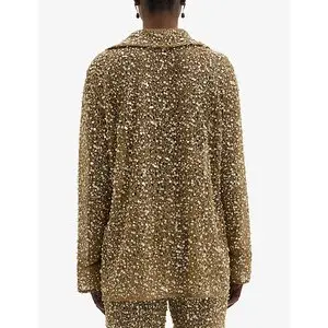 MALINA Philippa Sequin-embellished Lace Woven Shirt