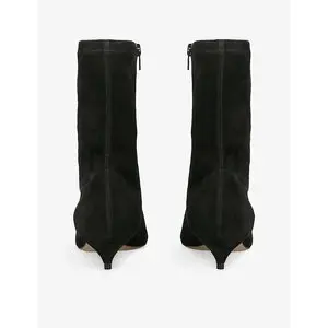 THE ROW Liisa 35 Kitten-heel Suede Ankle Boots