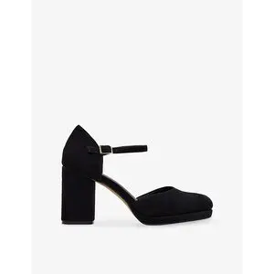 PHASE EIGHT Platform Heeled Suede Shoes - Black