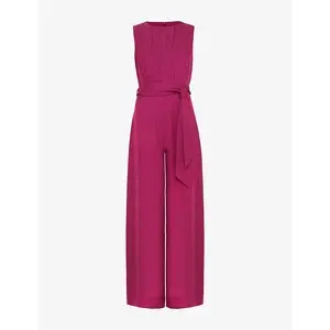 PHASE EIGHT Janine Wide-leg Satin Jumpsuit - Fuchsia