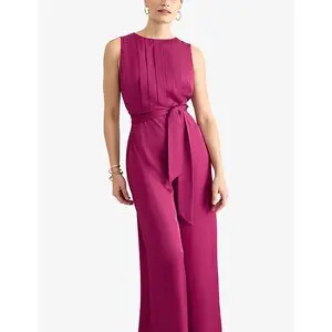 PHASE EIGHT Janine Wide-leg Satin Jumpsuit