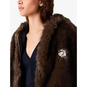 Maje Hooded Relaxed-fit Faux-fur Jacket