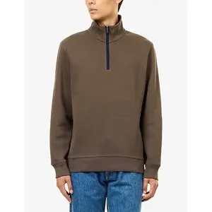 Gant Sacker Rib Half-zip Cotton-jersey Sweatshirt