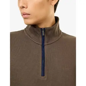 Gant Sacker Rib Half-zip Cotton-jersey Sweatshirt
