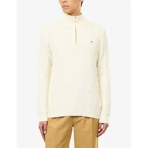 Gant Half-zip Cable-knit Cotton Jumper