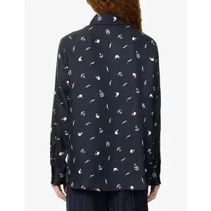 Max Mara Printed Motif Silk Shirt