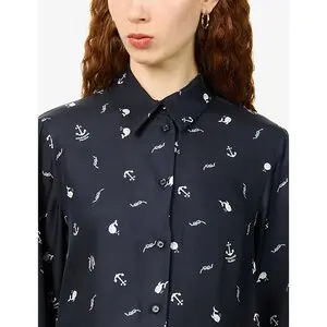 Max Mara Printed Motif Silk Shirt