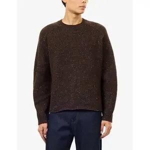 Nn07 Jim Crew Neck Melange Wool-blend Knit Jumper - Deep Truffle