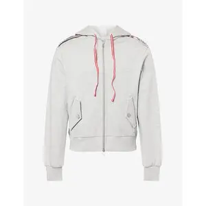 OSCAR OUYANG Military Stripe Panel Cotton-jersey Hoody