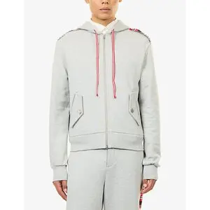 OSCAR OUYANG Military Stripe Panel Cotton-jersey Hoody