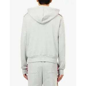 OSCAR OUYANG Military Stripe Panel Cotton-jersey Hoody