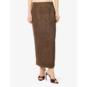 Oddmuse Tweed Woven Midi Skirt