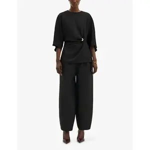 MALINA Zilla Brooch-embellished Woven Blouse