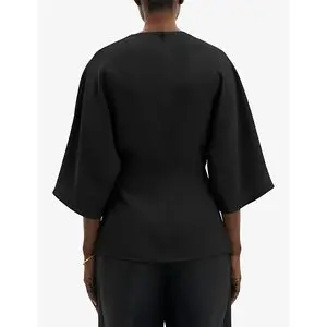 MALINA Zilla Brooch-embellished Woven Blouse