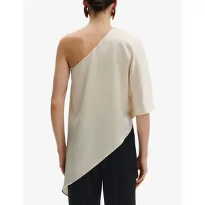 MALINA Aria Asymmetric Relaxed-fit Satin Blouse