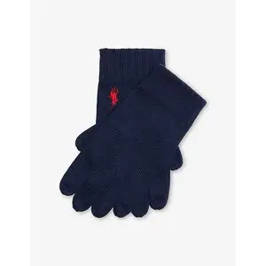 Polo Ralph Lauren Logo-embroidered Wool Gloves - Hunter Navy