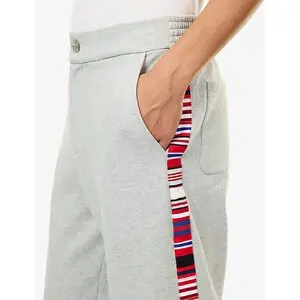 OSCAR OUYANG Stripe Panel Cotton-jersey Jogging Bottoms