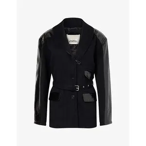 Isabel Marant Étoile Enali Belted Wool And Cashmere-blend Coat - Black