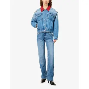 Isabel Marant Étoile Devyn Leather-collar Denim Jacket