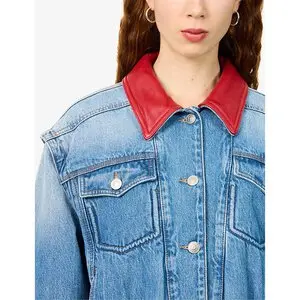 Isabel Marant Étoile Devyn Leather-collar Denim Jacket