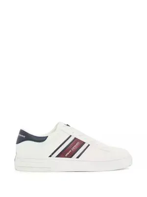 Armani Exchange Logo-print Striped Sneakers - White