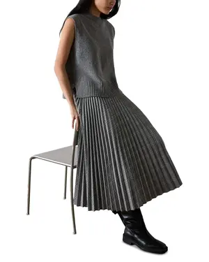 Whistles Pleated Midi Skirt