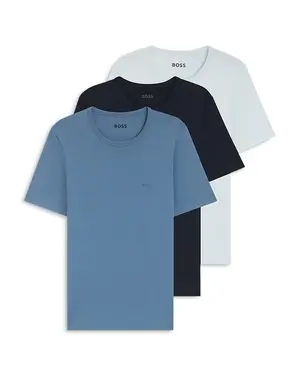 Hugo Boss Cotton Crewneck Short Sleeve Logo T-shirts, Pack Of 3 - Open Miscellaneous