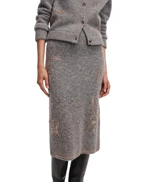 Rag & Bone Iris Beaded Pencil Skirt - Grey
