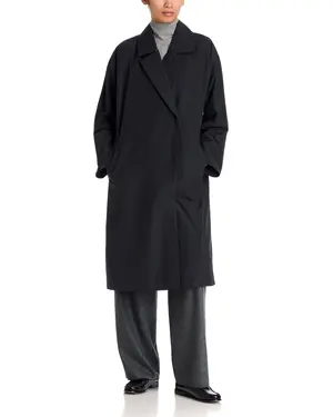 Eileen Fisher Light Cotton & Nylon Padded Trench Coat