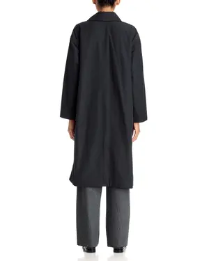Eileen Fisher Light Cotton & Nylon Padded Trench Coat
