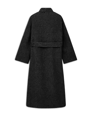 Emporio Armani Wool Blend Shawl Collar Coat - Graphite Grey