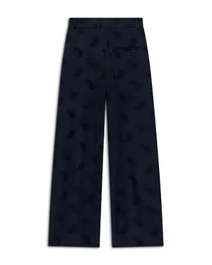 Emporio Armani Wide Leg Paisley Print Pants - Grey