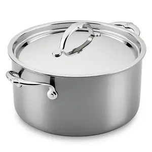 HESTAN Nanobond 6 Qt. Covered Stockpot - Silver