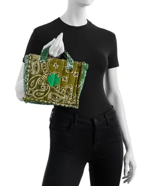 CALL IT BY YOUR NAME Mini Cabas Quilted Canvas Tote - Bronze