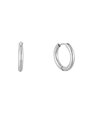 ATOLEA Classic Medium Hoop Earrings Silver