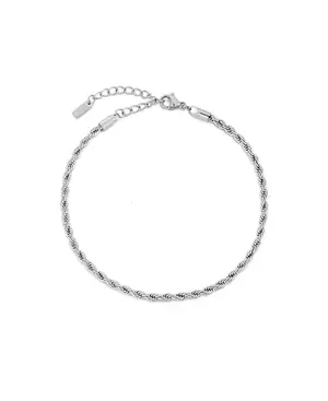 ATOLEA Calvi Rope Chain Anklet - Silver
