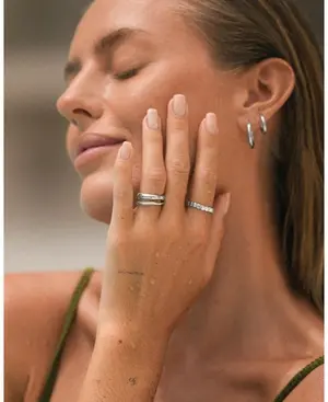 ATOLEA Gemini Stackable Rings - Silver