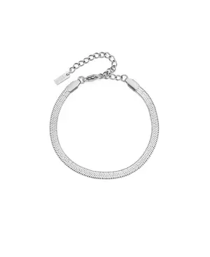 ATOLEA Kauai Herringbone Anklet - Silver