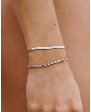 ATOLEA Kauai Herringbone Bracelet - Silver
