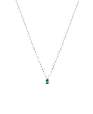 ATOLEA Emerald Necklace - Silver