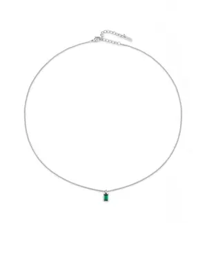 ATOLEA Emerald Necklace - Silver