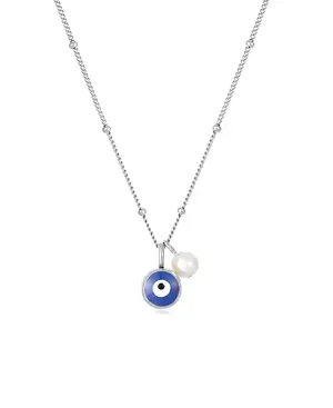 ATOLEA Evil Eye Necklace Silver