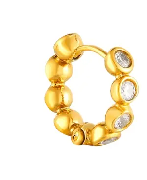 ATOLEA Beaded Diamond Hoops
