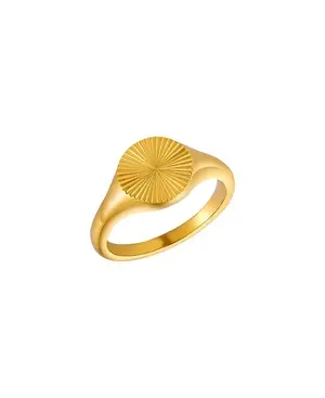 ATOLEA Sun Signet Ring Gold