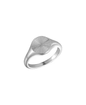 ATOLEA Sun Signet Ring - Silver