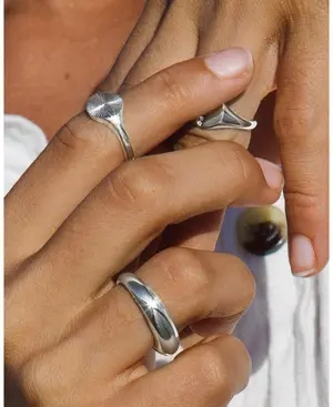 ATOLEA Sun Signet Ring - Silver